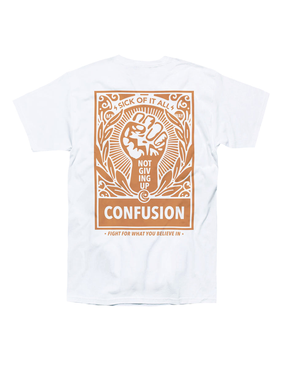 FIST FRAME WHITE TSHIRT – CONFUSION WEAR - My Way