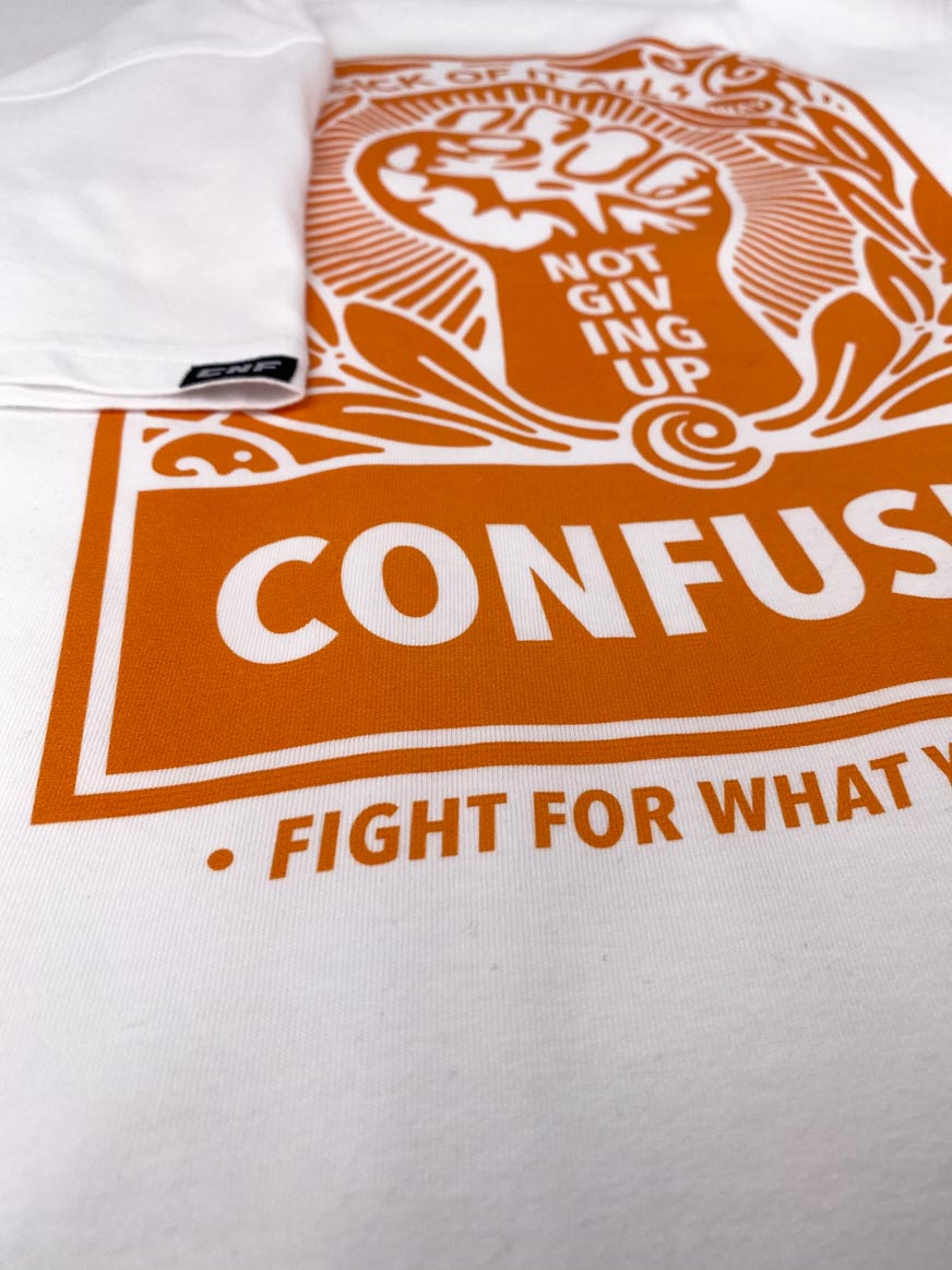 FIST FRAME WHITE TSHIRT – CONFUSION WEAR - My Way